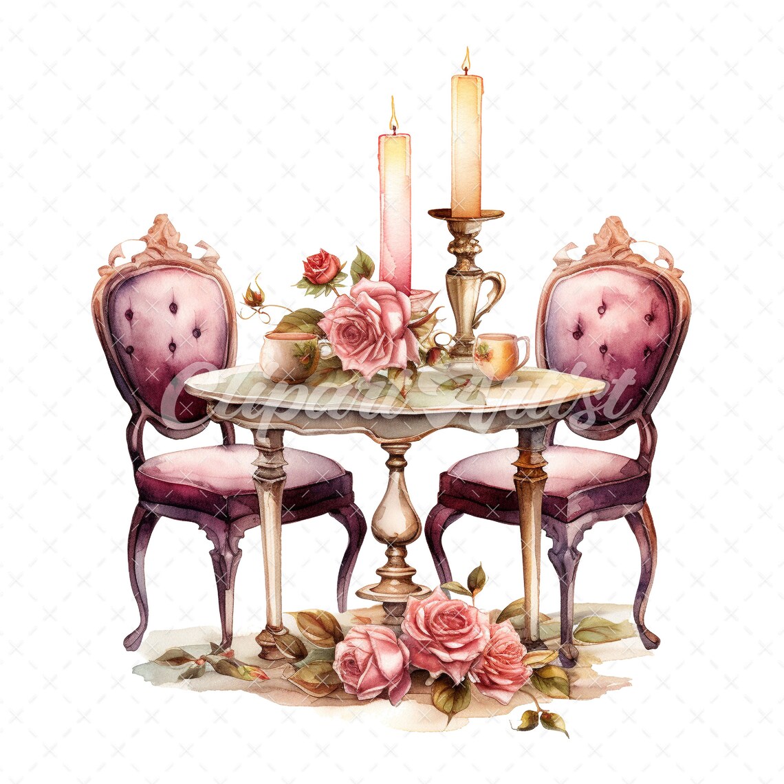 20 High-quality Romantic Tables Clipart - Romantic Tables Digital ...