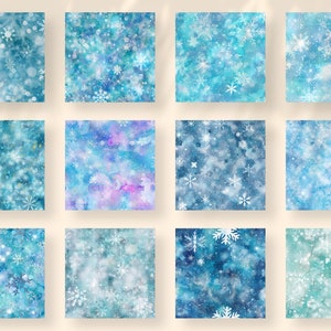 Frozen Winter Seamless Digital Paper - 75 Scrapbook Patterns, Glittery ...