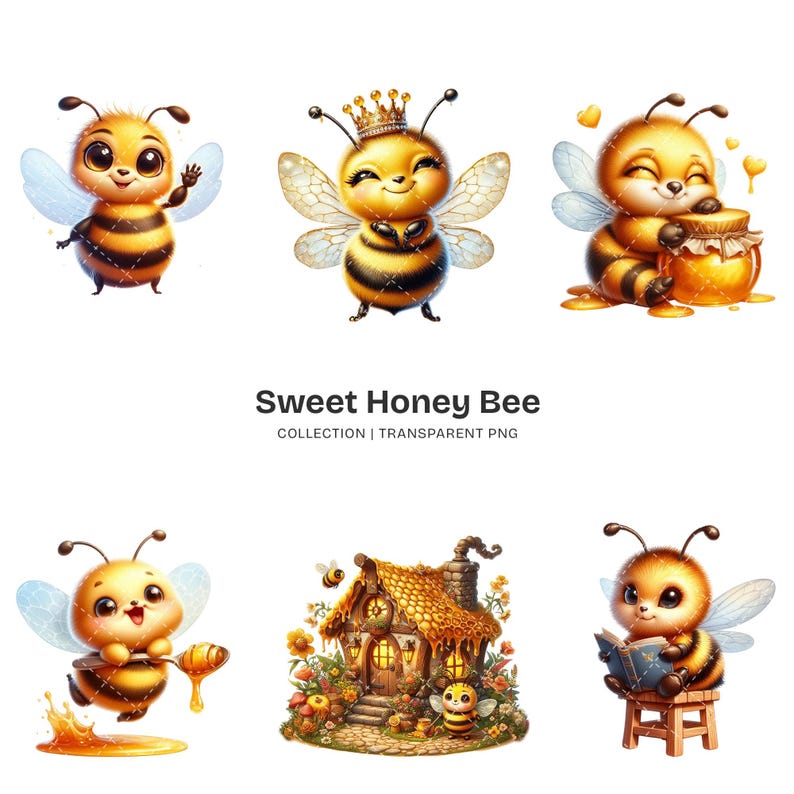 Sweet Honey Bee PNG Clipart Collection – 59 Graphics (digital Download ...