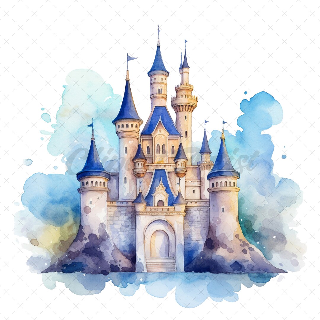 Watercolor Castle Clipart Set – Fantasy Illustrations (digital Download ...