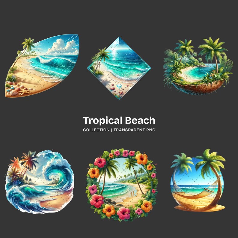 Tropical Beach PNG Clipart Collection – Seaside Summer Graphics (57 PNG ...