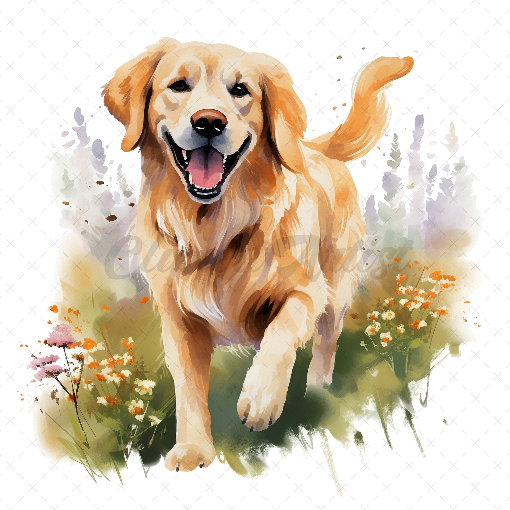 20 High-quality Golden Retriever Clipart Golden Retriever Digital ...