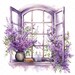 20 High-quality Purple Floral Windows Clipart Purple Windows Digital ...