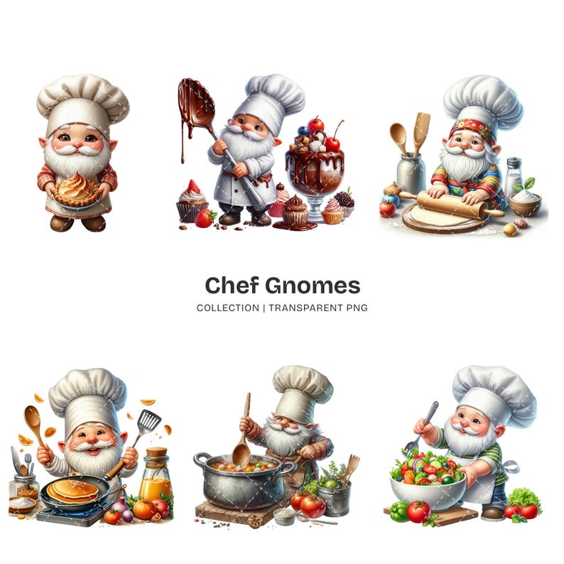 Chef Gnome PNG Clipart Collection – 55 Seaside Summer Graphics (digital ...