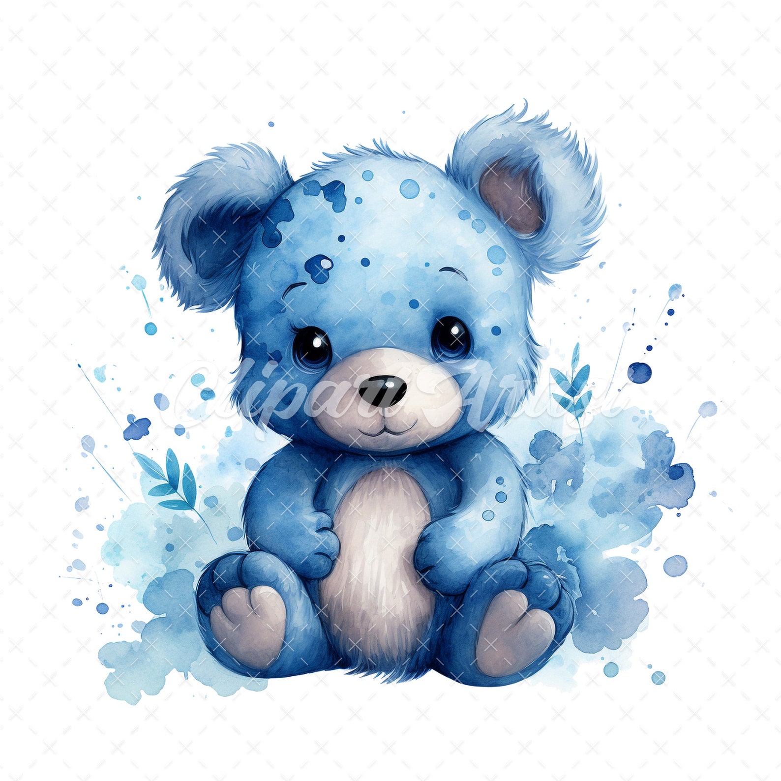 20 High-quality Blue Teddy Bear Clipart Blue Teddy Bear Digital ...