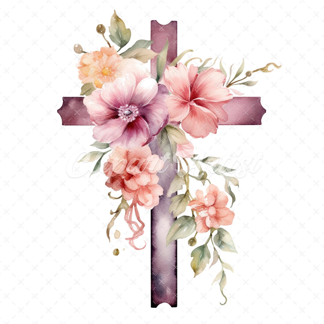 Floral Cross Clipart – Watercolor Flower Crosses (digital Download) - Etsy