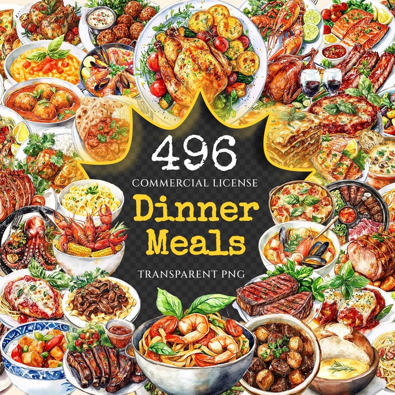 Dinner and Dishes Png - Etsy