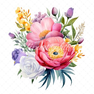 20 High-quality Bouquet of Flowers Clipart Bouquet of Flower Digital ...