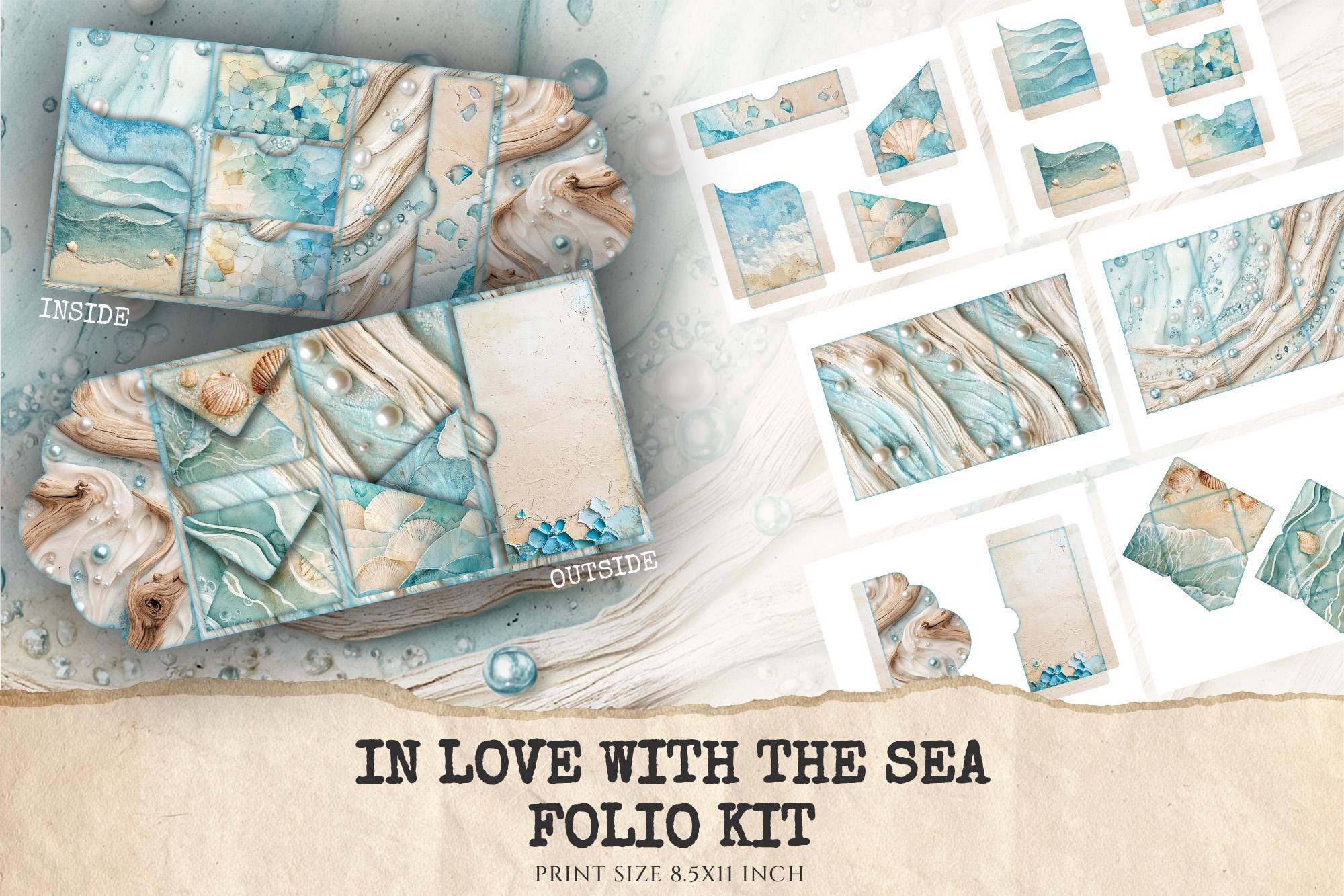 Ocean Waves Junk Journal Kit – Summer Ephemera, Folio (digital Download ...