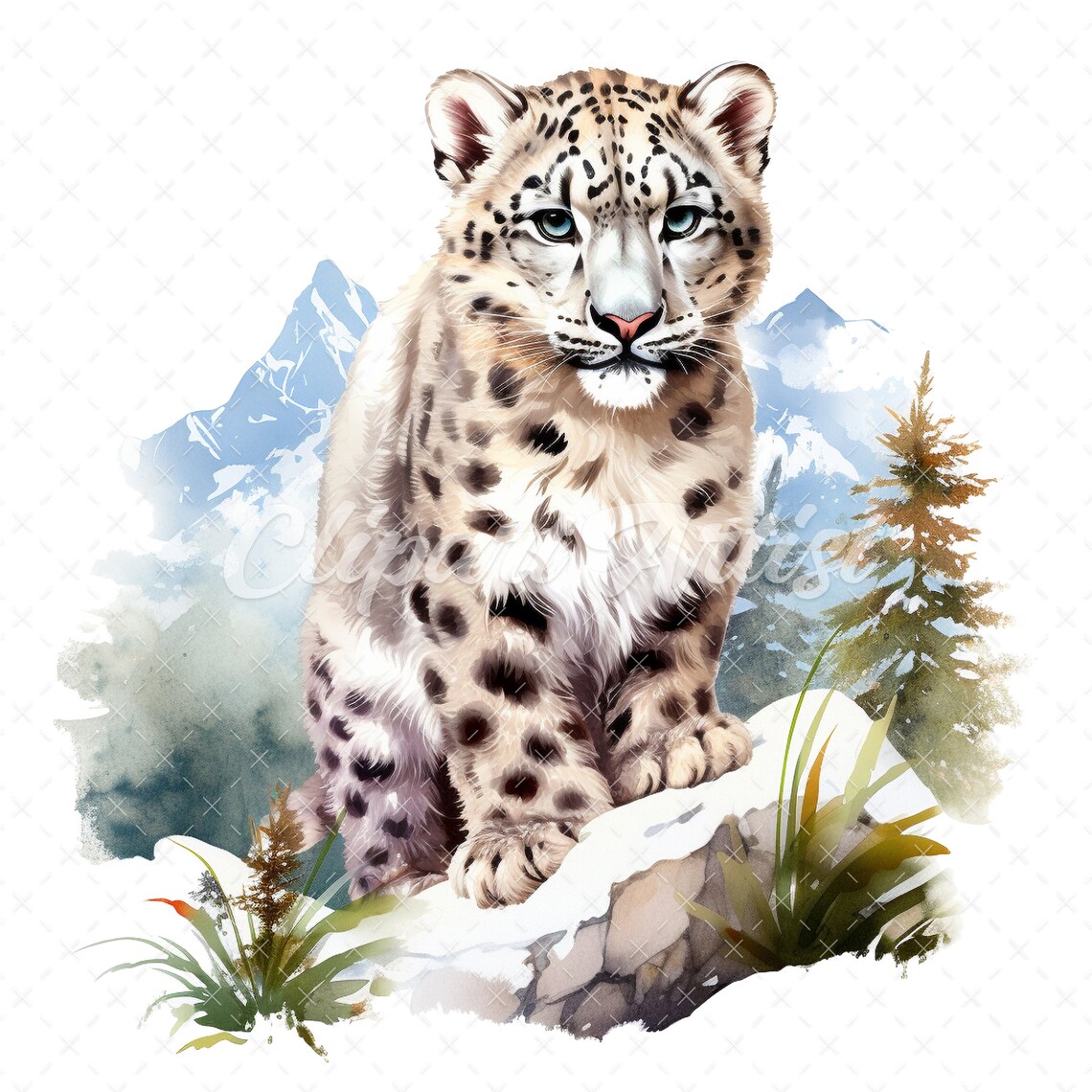 20 High-quality Cute Snow Leopard Clipart Cute Snow Leopard - Etsy