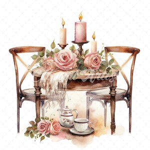 20 High-quality Romantic Tables Clipart - Romantic Tables Digital ...