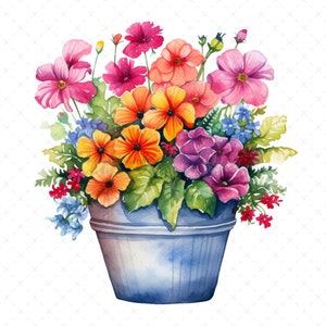 20 High-quality Colorful Flower Pots Clipart - Colorful Flower ...