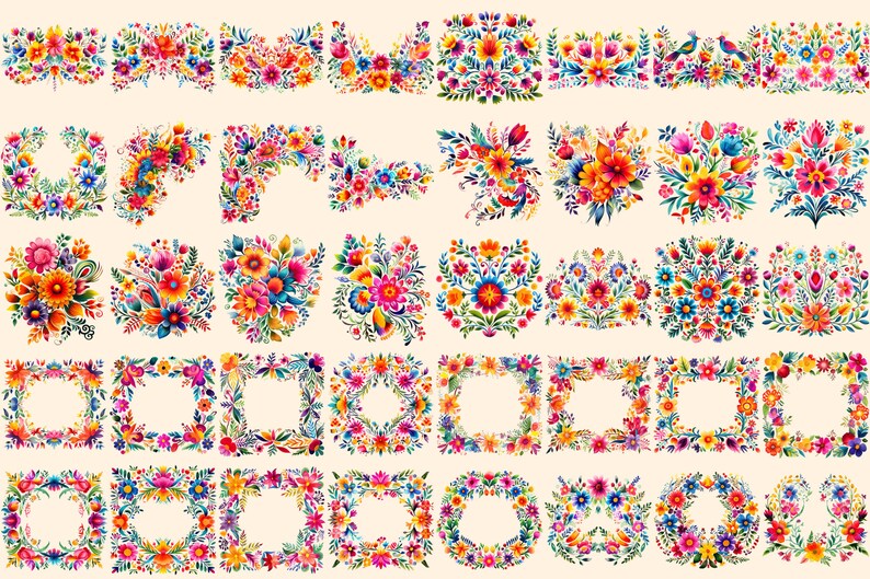 Mexican Watercolor Clipart Bundle – Otomi PNG Images (digital Download ...