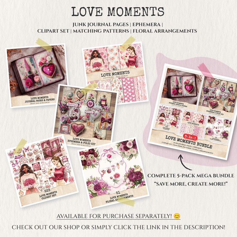 Romantic Floral Printables Mega Bundle – Valentine's Day Ephemera ...