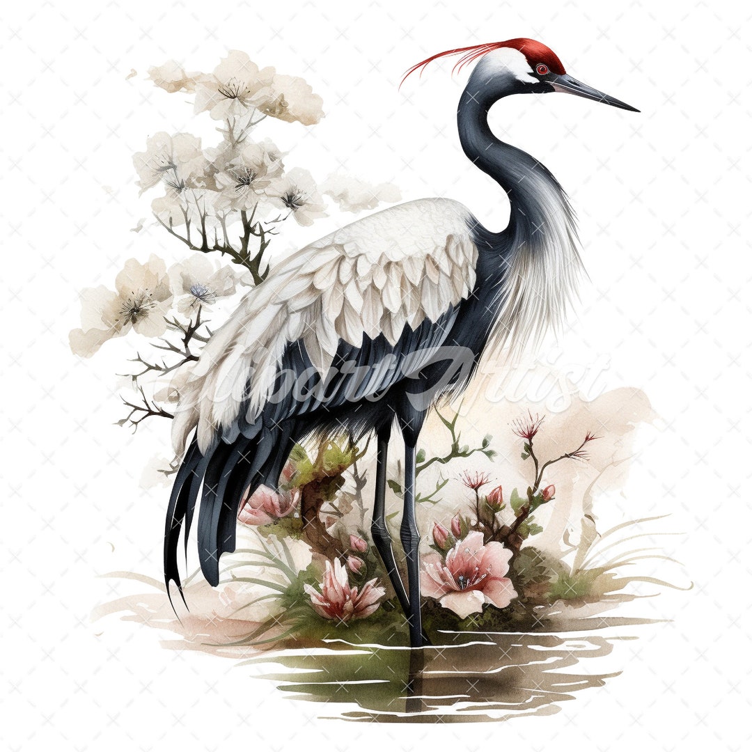 20 High-quality Japanese Crane Clipart Japanese Crane Digital ...