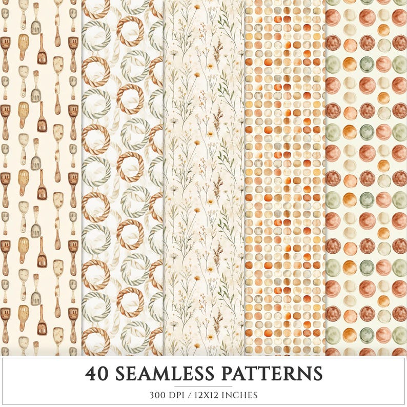 Farmhouse Rusted Plow Seamless Pattern, Wild Grains Paper (digital ...