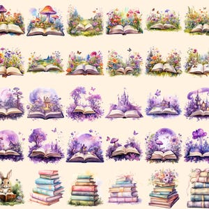 Fairytale Books Watercolor Clipart Bundle 248 Transparent PNG, Cute ...