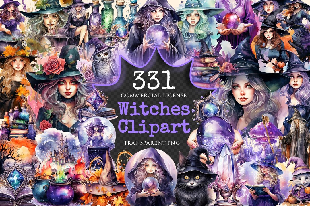 Watercolor Witches Clipart Bundle – Mystical Art (digital Download) - Etsy