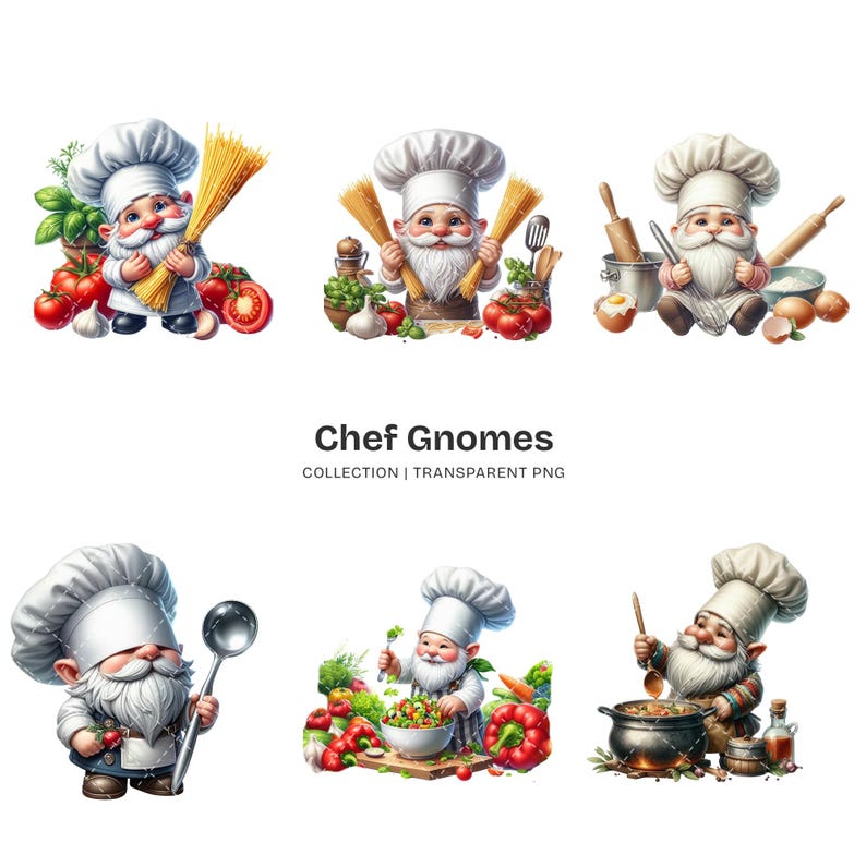 Chef Gnome PNG Clipart Collection – 55 Seaside Summer Graphics (digital ...