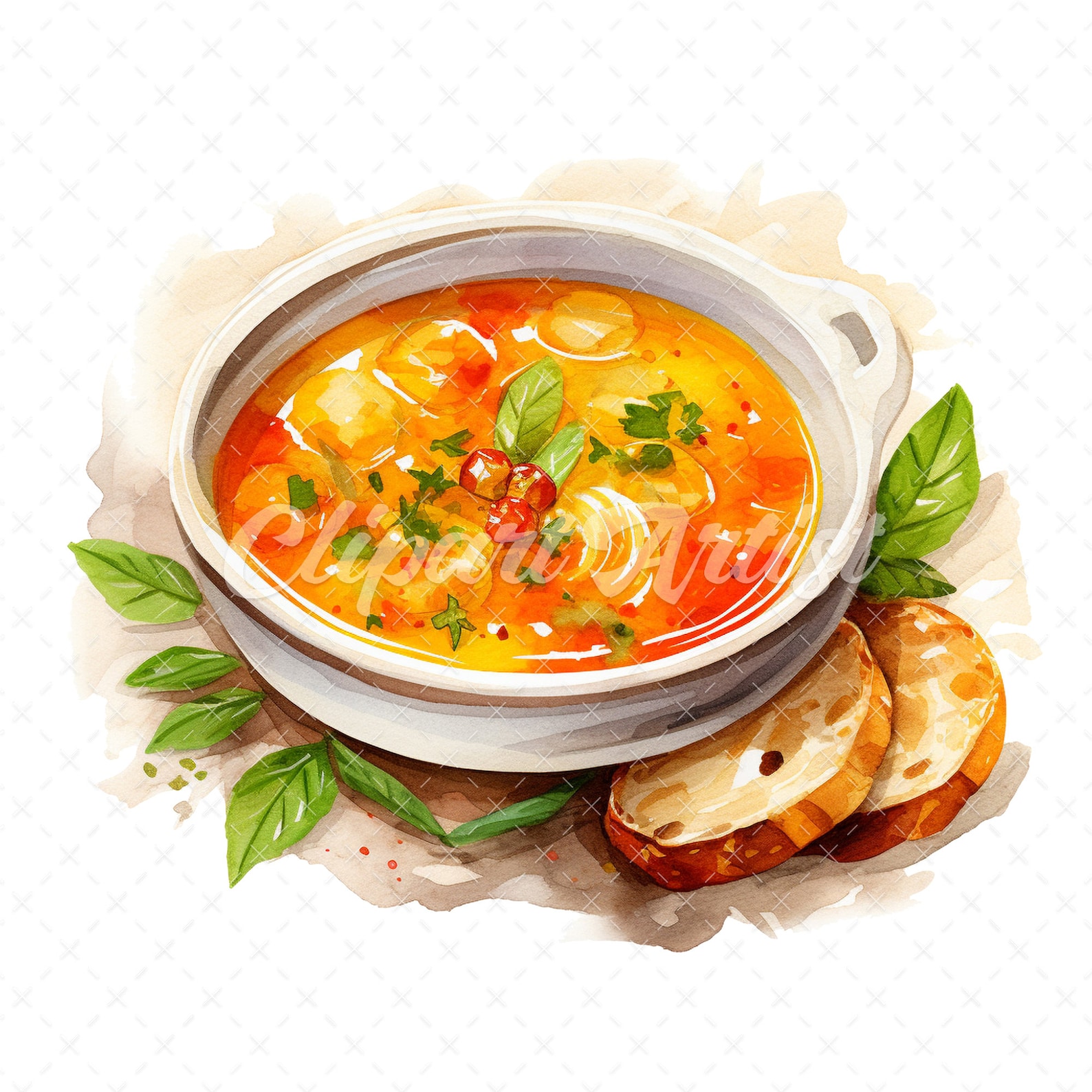 20 High-quality Soup Clipart Soup Digital Watercolor JPG Instant ...