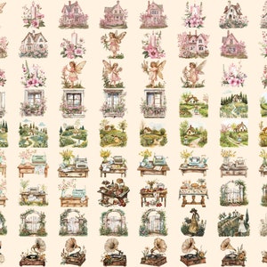 Cottagecore Spring Clipart Bundle – 600+ PNG Graphics (digital Download ...