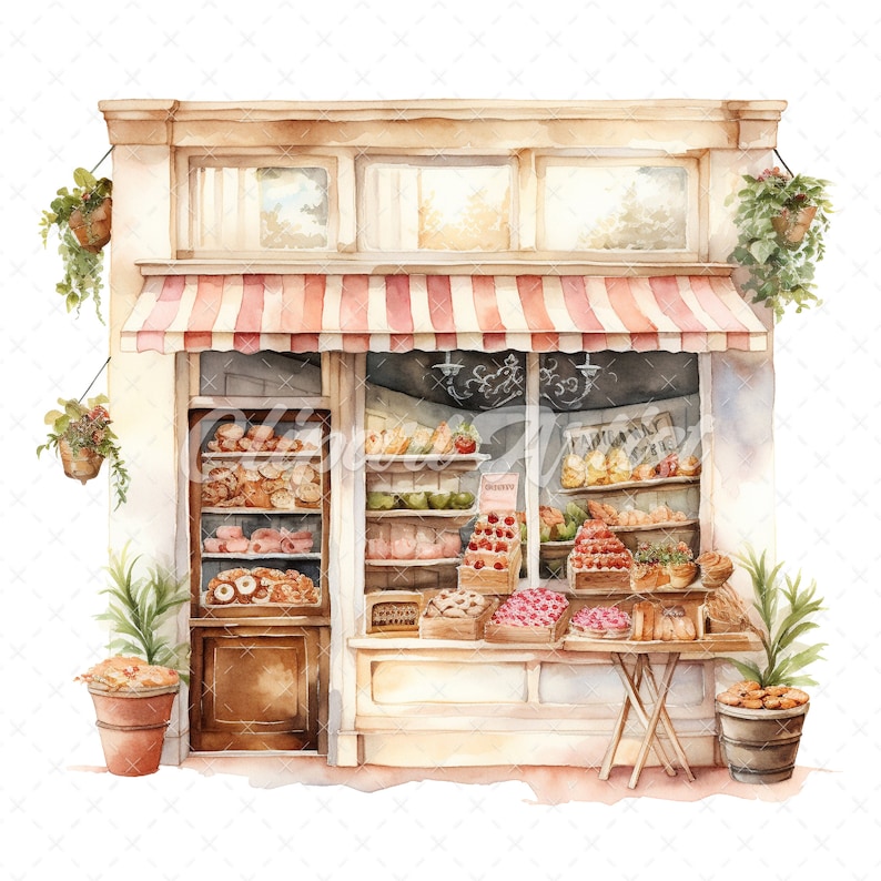 20 High-quality Bakery Storefronts Clipart Storefronts Digital ...
