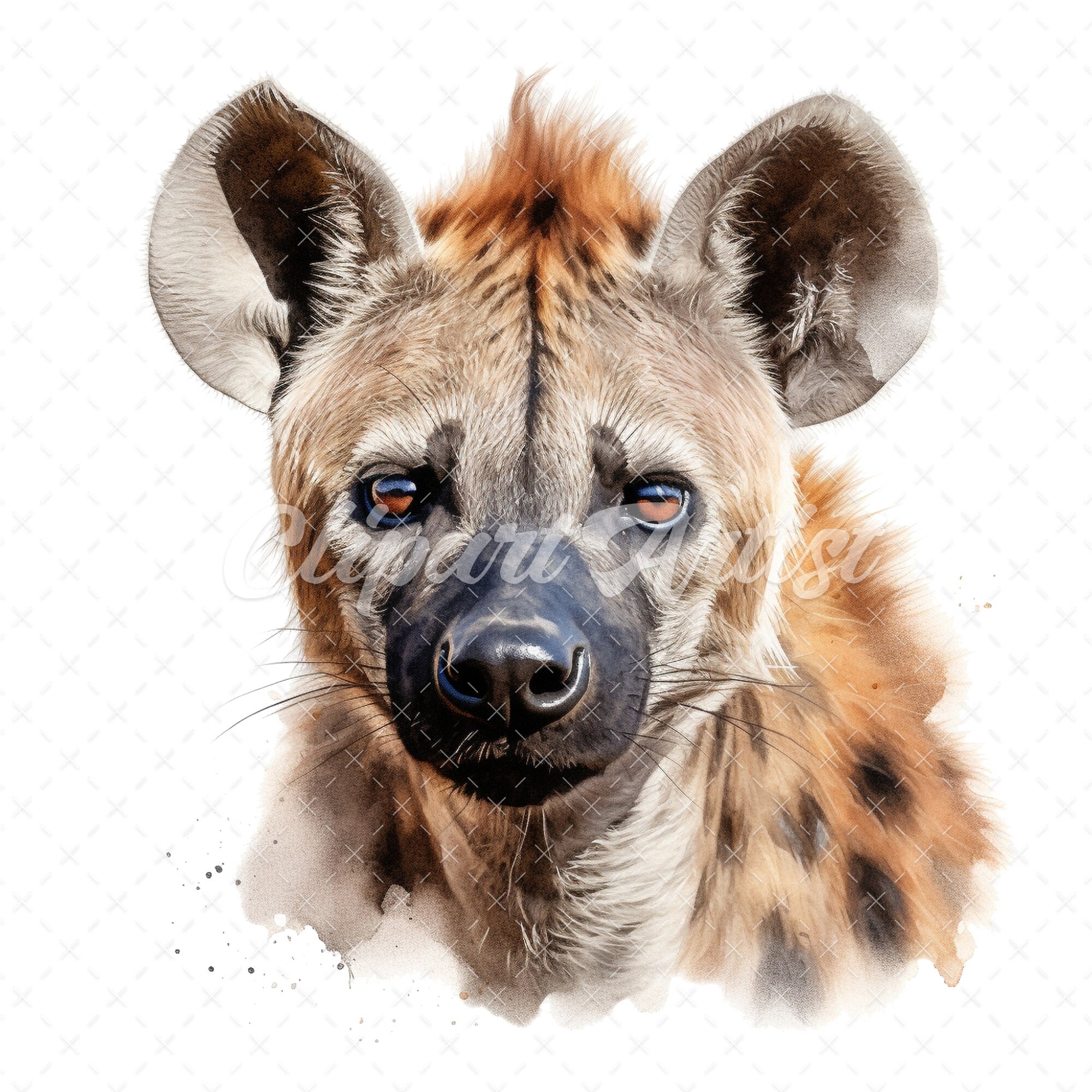 20 High-quality Hyena Clipart - Hyena Digital Watercolor JPG Instant ...