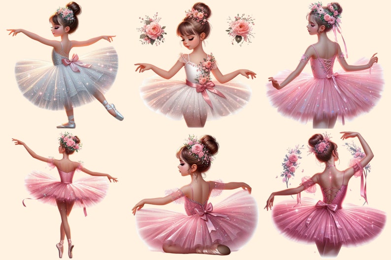 Ballerina Girls Clipart – Elegant Dance Illustrations, 31 PNG (digital ...