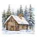 20 High-quality Snowy Log Cabin Clipart Snowy Log Cabin Digital ...
