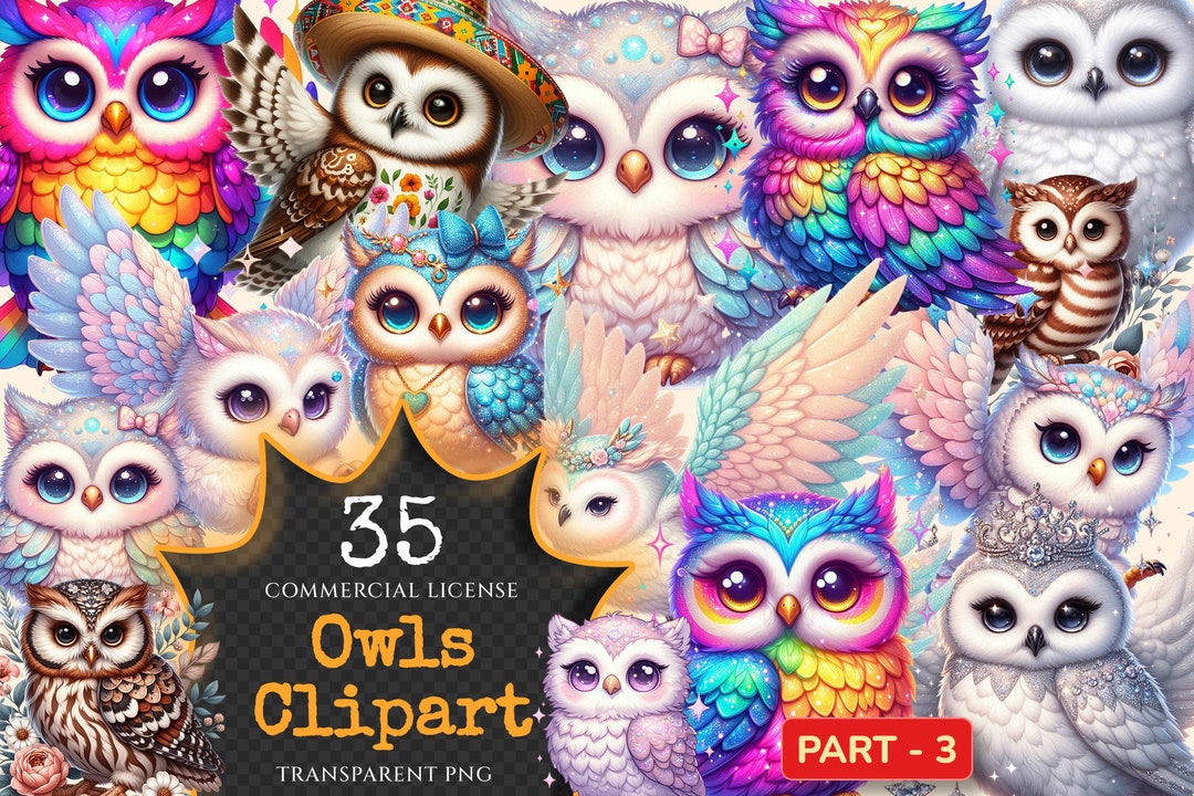 Owls (P-3) PNG Clipart Collection - 35 PNG, Charming Owl Illustrations ...