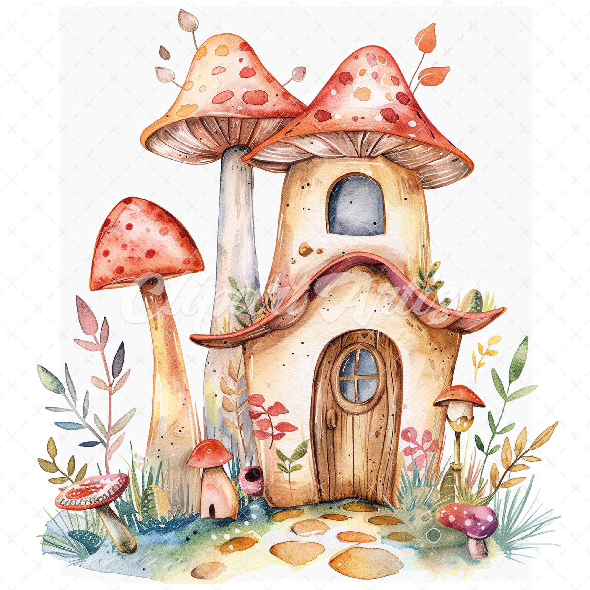 20 High-quality Little Fairy House Clipart Fairy House Digital ...