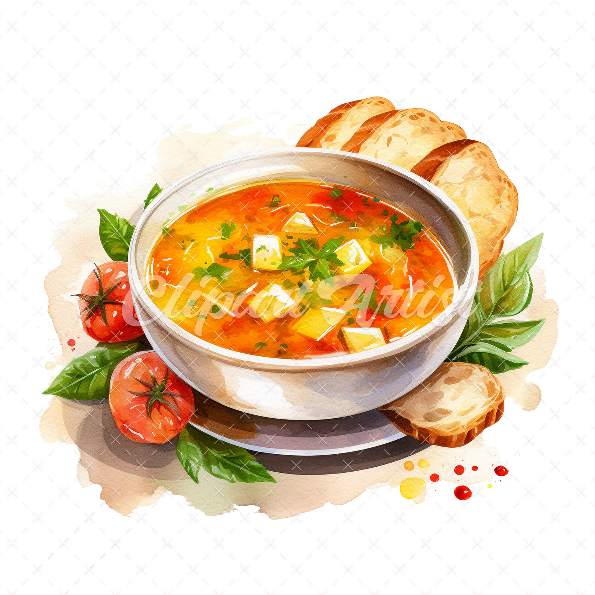 20 High-quality Soup Clipart Soup Digital Watercolor JPG Instant ...