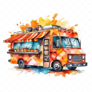Food Truck Watercolor Clipart – Commercial Use (digital Download) - Etsy