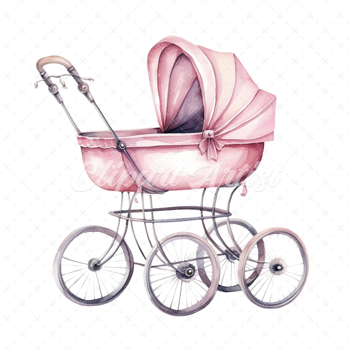 20 High-quality Pink Pram Clipart Pink Pram Digital Watercolor JPG ...