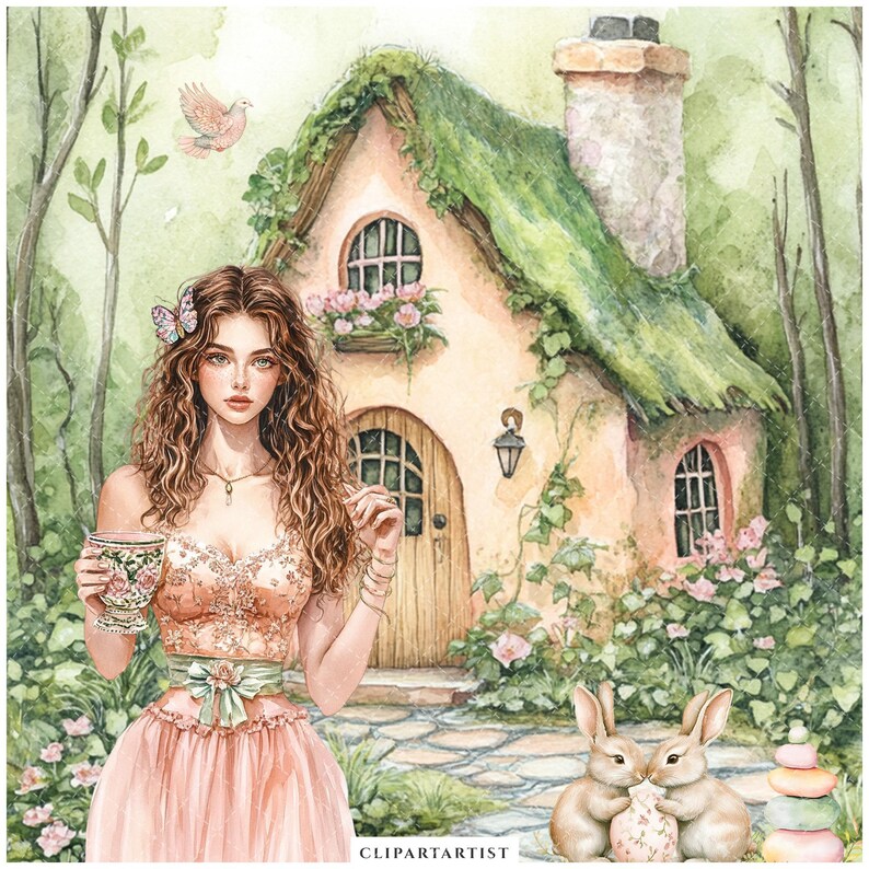 Ostara Spirit Clipart – Pagan Spring Equinox PNG Illustrations, Goddess ...