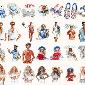 French Riviera Watercolor Clipart Set - 230+ Transparent PNG ...