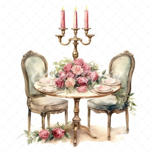 20 High-quality Romantic Tables Clipart - Romantic Tables Digital ...