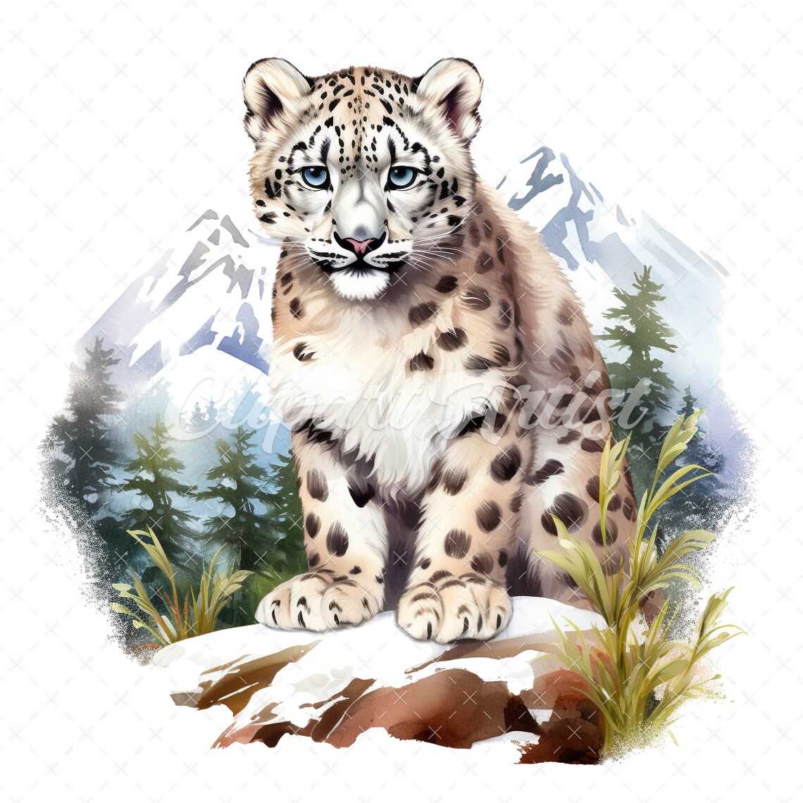 20 High-quality Cute Snow Leopard Clipart Cute Snow Leopard - Etsy