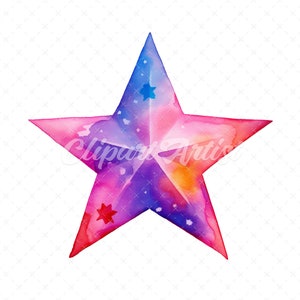 20 High-quality Star Clipart - Star Watercolor JPG Instant Download for ...