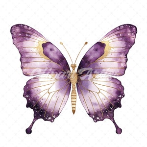 20 High-quality Purple Gold Butterfly Clipart - Butterfly Digital ...