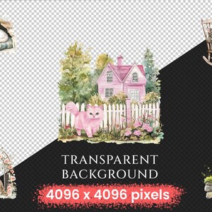 Cottagecore Cats Watercolor Clipart Bundle - 485+ Transparent PNG ...