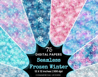 Snowflake Digital Paper Pack – Winter Scrapbook Patterns (digital ...