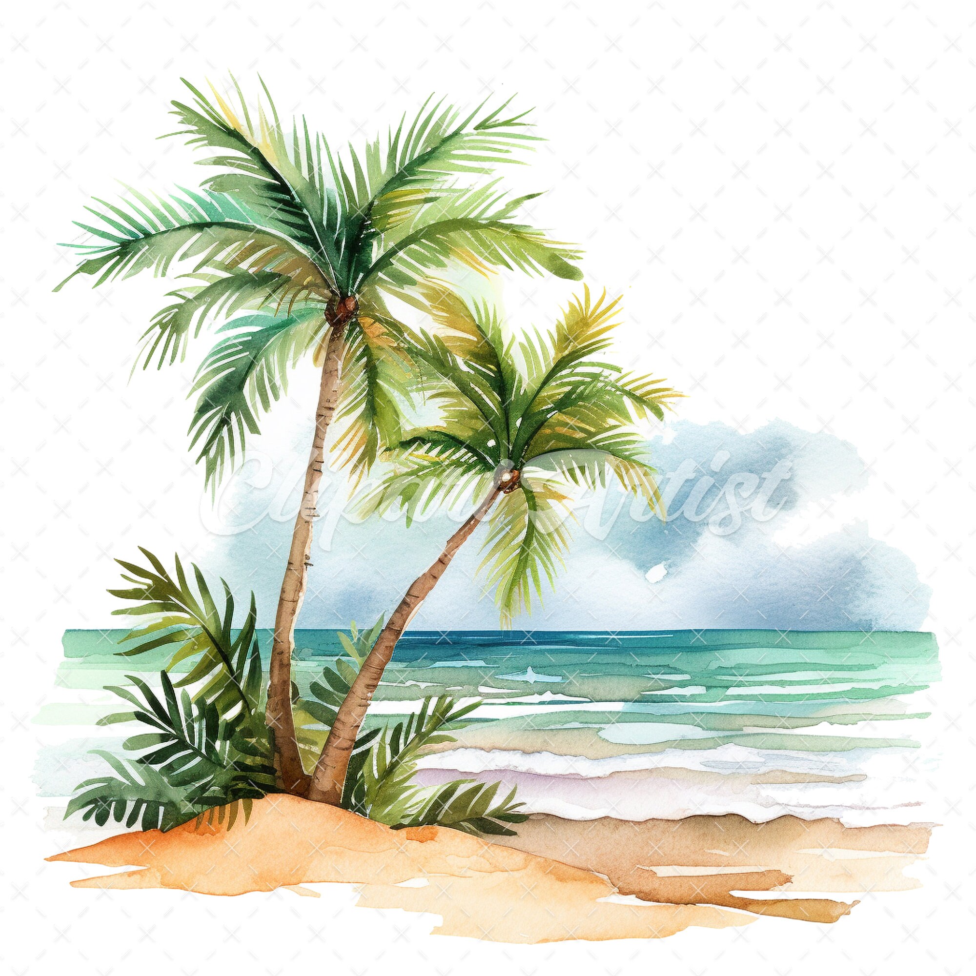 20 High-quality Tropical Beach Clipart Tropical Beach Digital ...