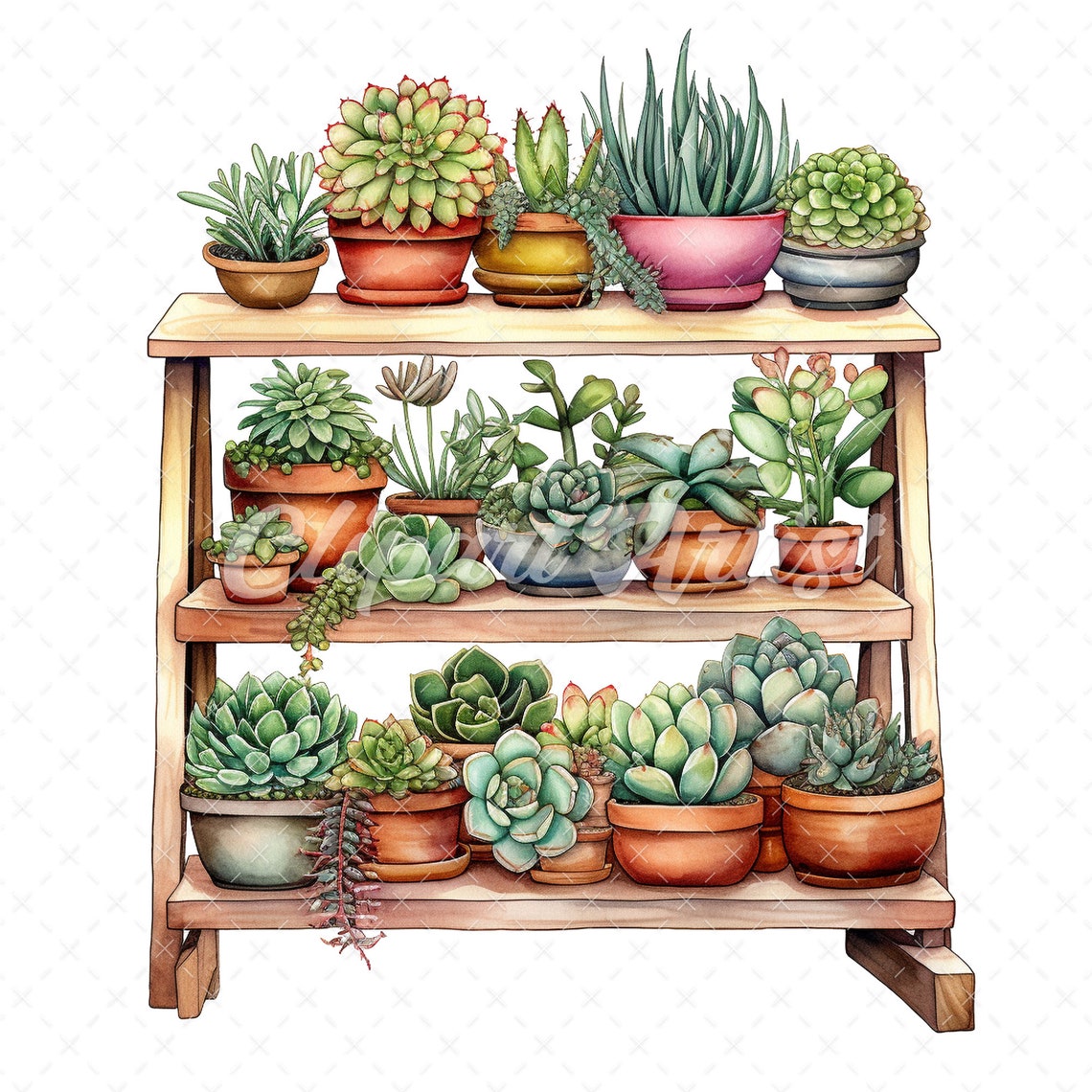 20 High-quality Succulent Rack Clipart Succulent Rack Digital ...