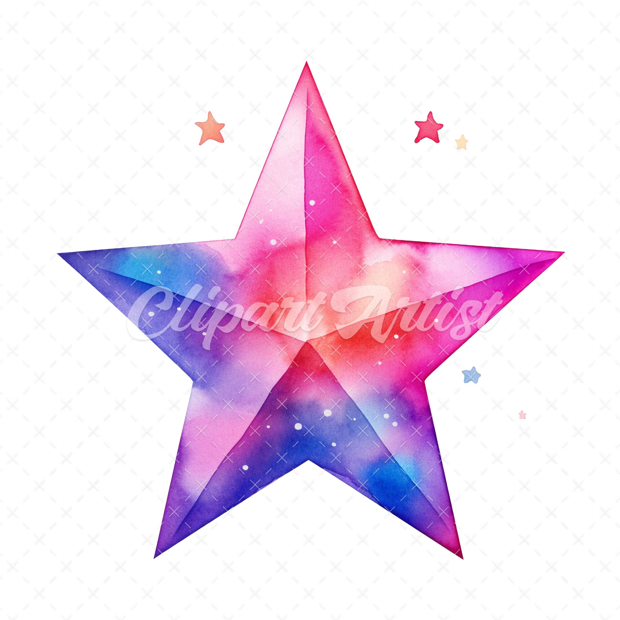 20 High-quality Star Clipart Star Watercolor JPG Instant Download for ...