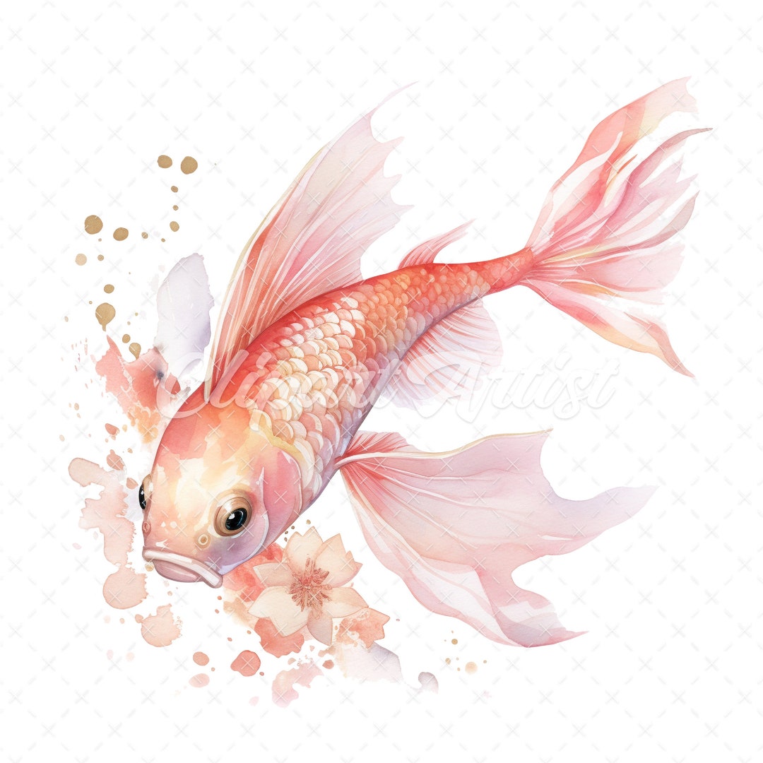 20 High-quality Baby Pink Koi Fish Clipart - Koi Fish Digital ...