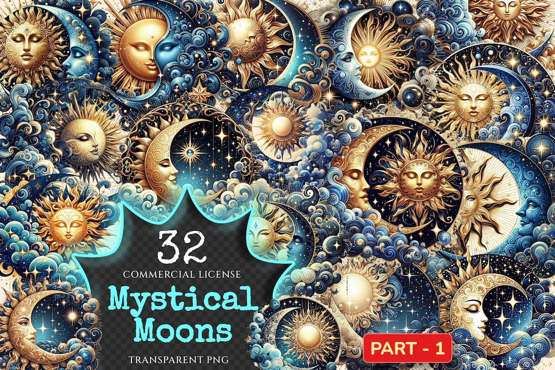 Mystical Moons PNG Clipart Collection - 32 PNG, Mystical Lunar ...