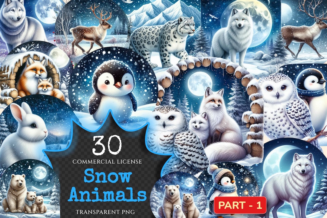 Snow Animals PNG Clipart Collection - 30 PNG, Adorable Winter Animals ...