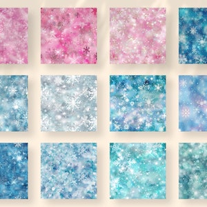 Frozen Winter Seamless Digital Paper - 75 Scrapbook Patterns, Glittery ...