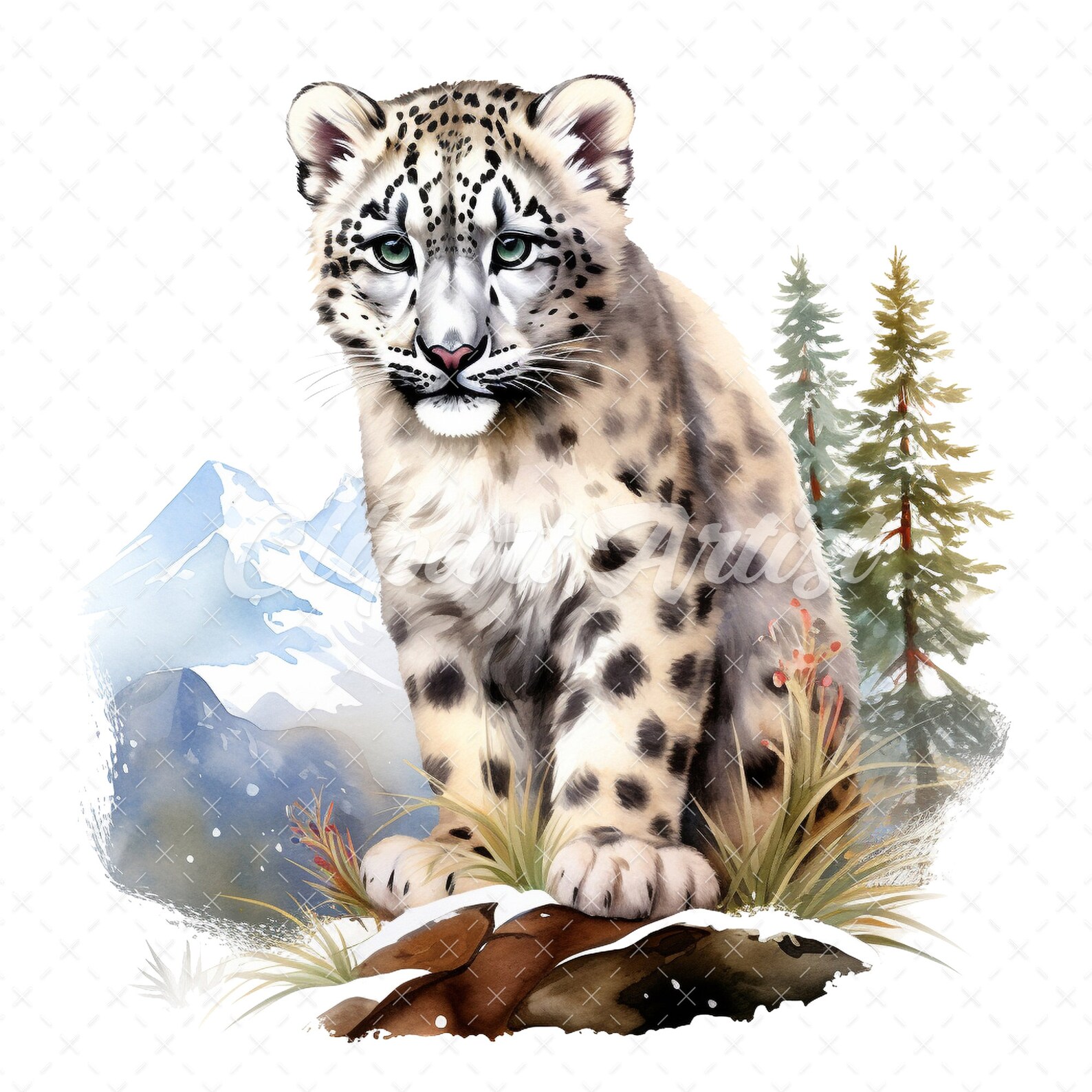 20 High-quality Cute Snow Leopard Clipart Cute Snow Leopard - Etsy